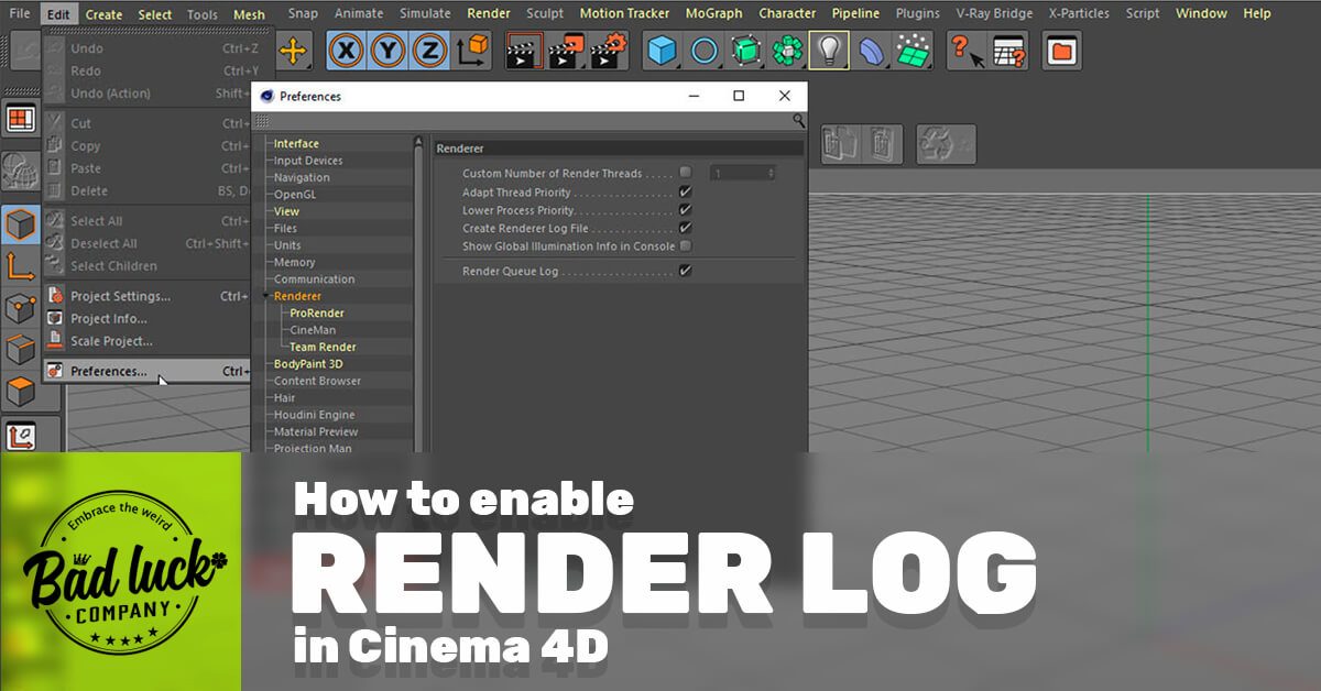 How to enable render log in Cinema 4D - | BLC